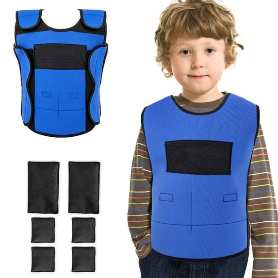 OUTREE Medium Blue Weighted Compression Vest for Kids with Sensory ...