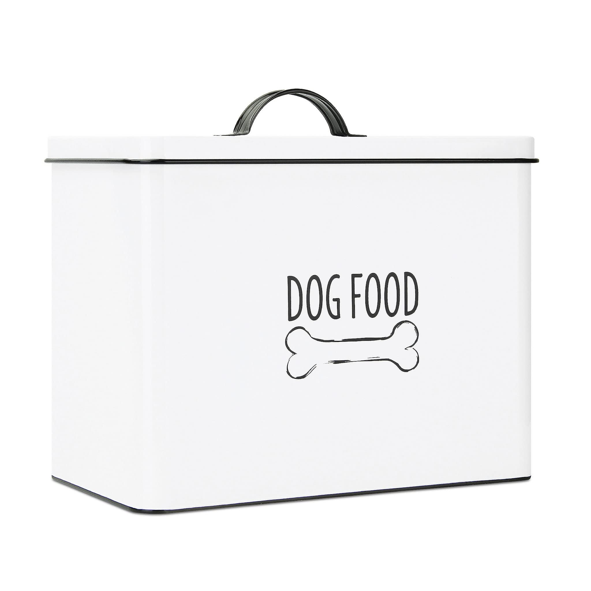 OUTSHINE White Farmhouse Dog Food Storage Container | Large Metal Dog ...