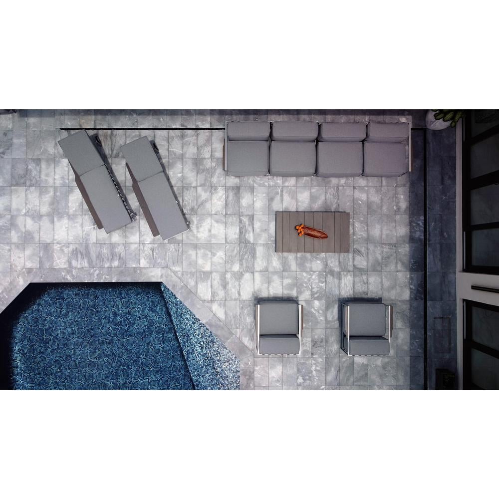 Outsy 0ASUN-7SET Extra Deep Seating Outdoor Set, Gray - 7 Piece ...