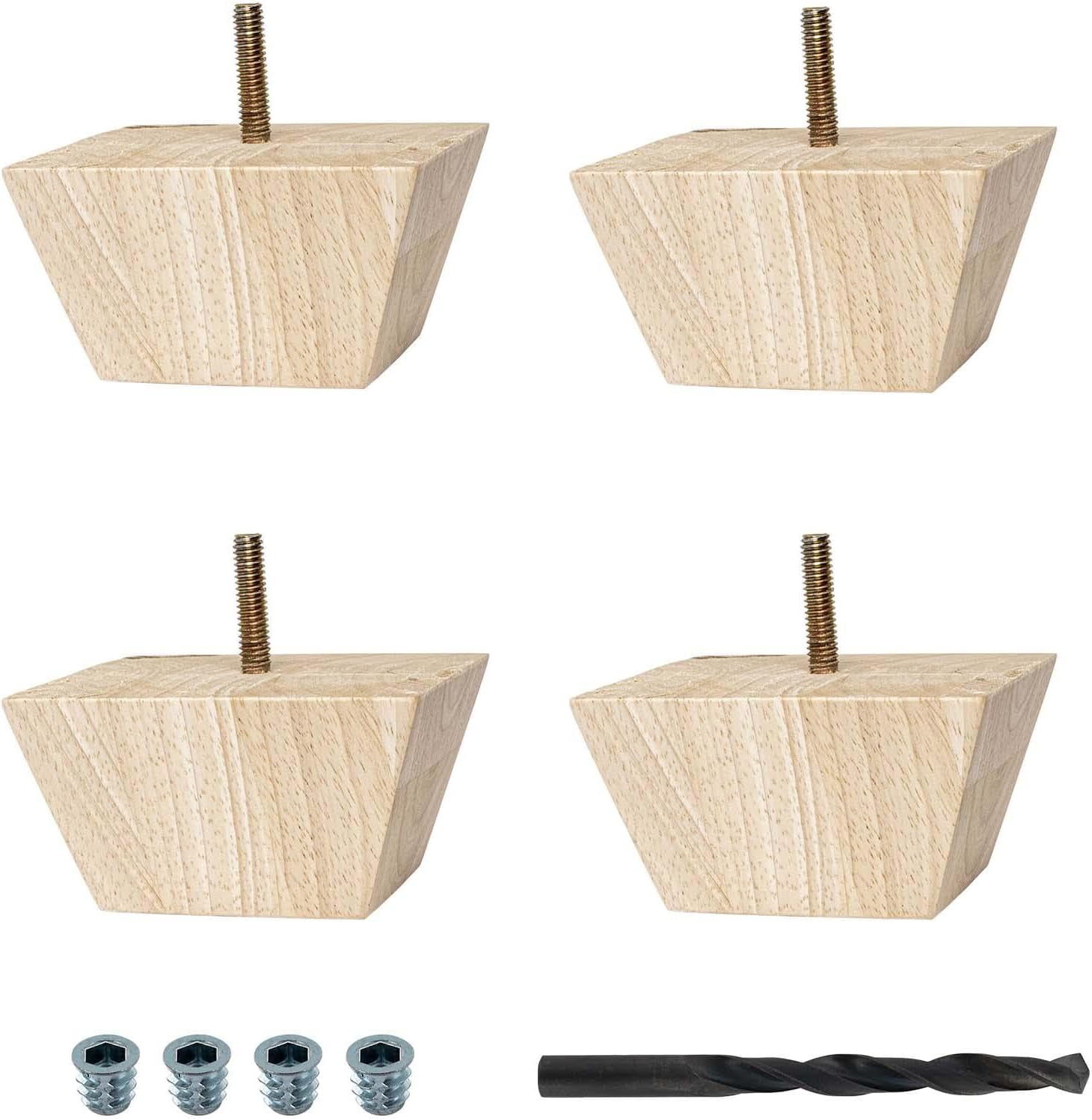 OUTWATER 2 in. H x 3-7/8 in. Square Unfinished Solid Hardwood Square ...