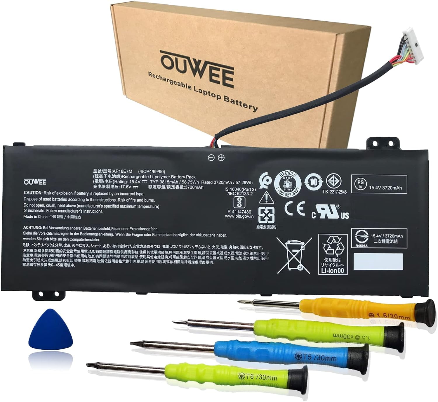 OUWEE AP18E7M Laptop y Compatible with Acer Nitro 5 AN515-54 AN517-51 ...