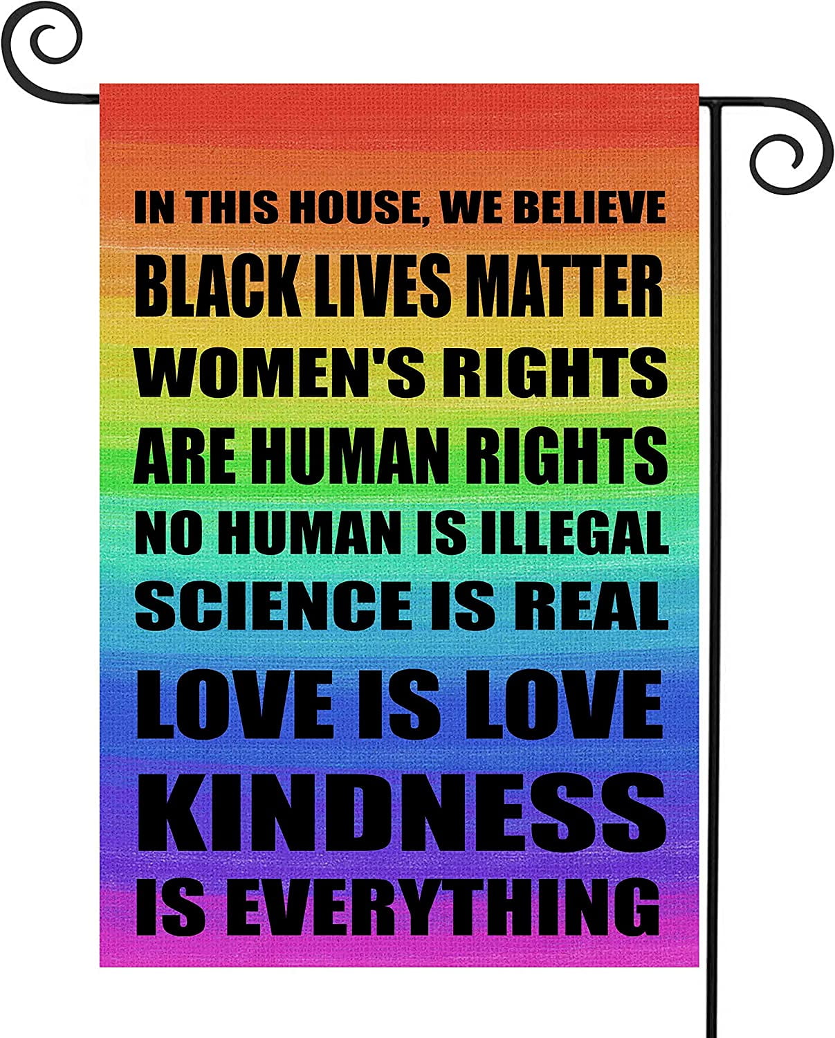 OUXIOAZ Equality Flag BLM Flag for in This House We Believe Yard Sign ...
