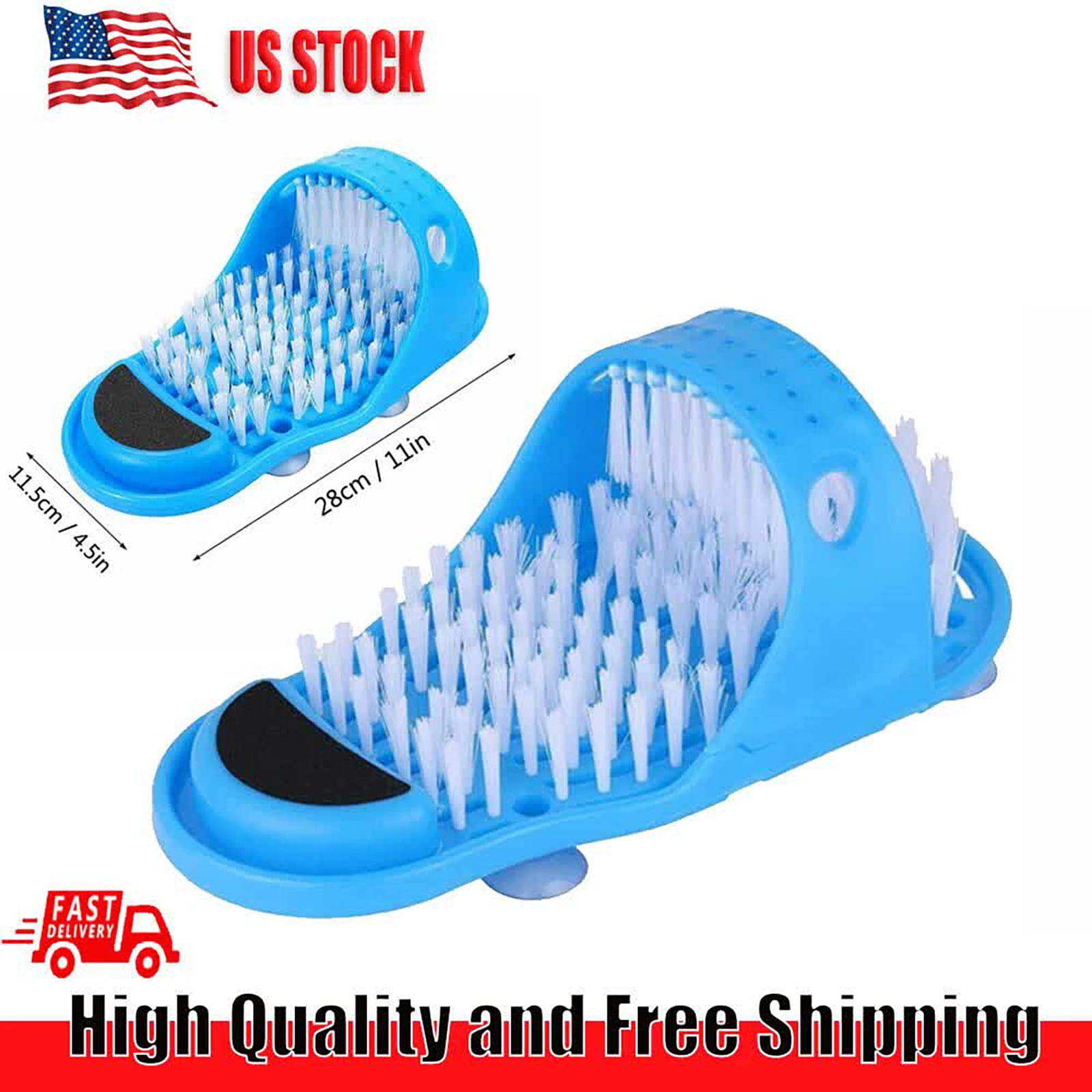 OUYI Lazy Man's Foot Washing Slippers with Suction Cups - Blue Simple ...