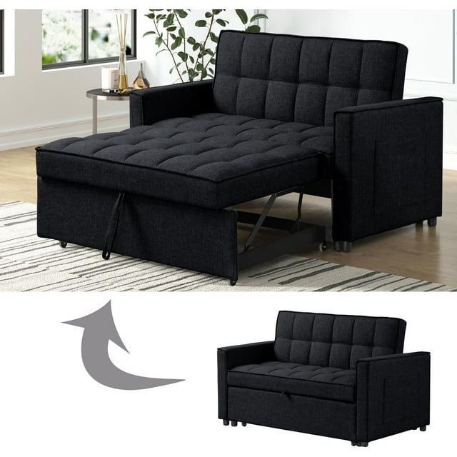OUllUO Convertible Sleeper Sofa, 3 in 1 Pull Out Couch with Adjustable ...