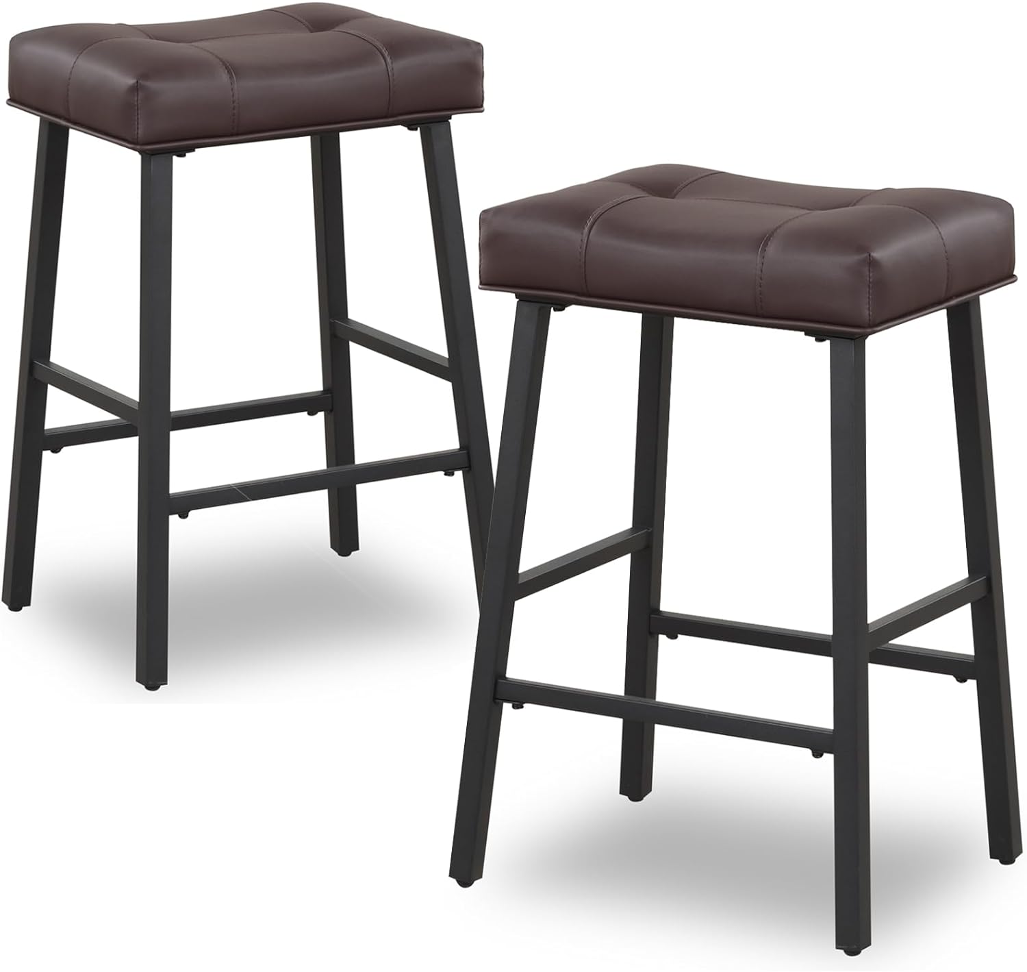 MoNiBloom 31.5" Backless Counter Bar Stool Set of 4, PU Leather ...