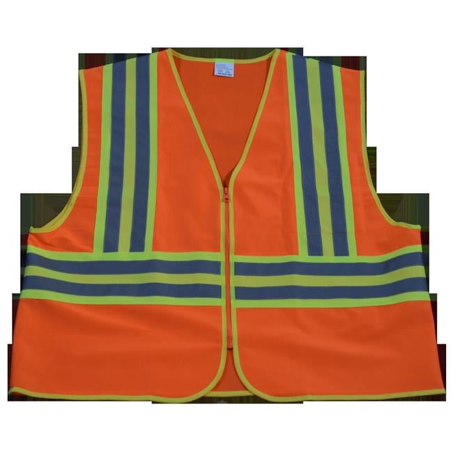 OV2-CB2-4X-5X Safety Vest Ansi Class Ii Orange Solid Contrast Binding 2 ...