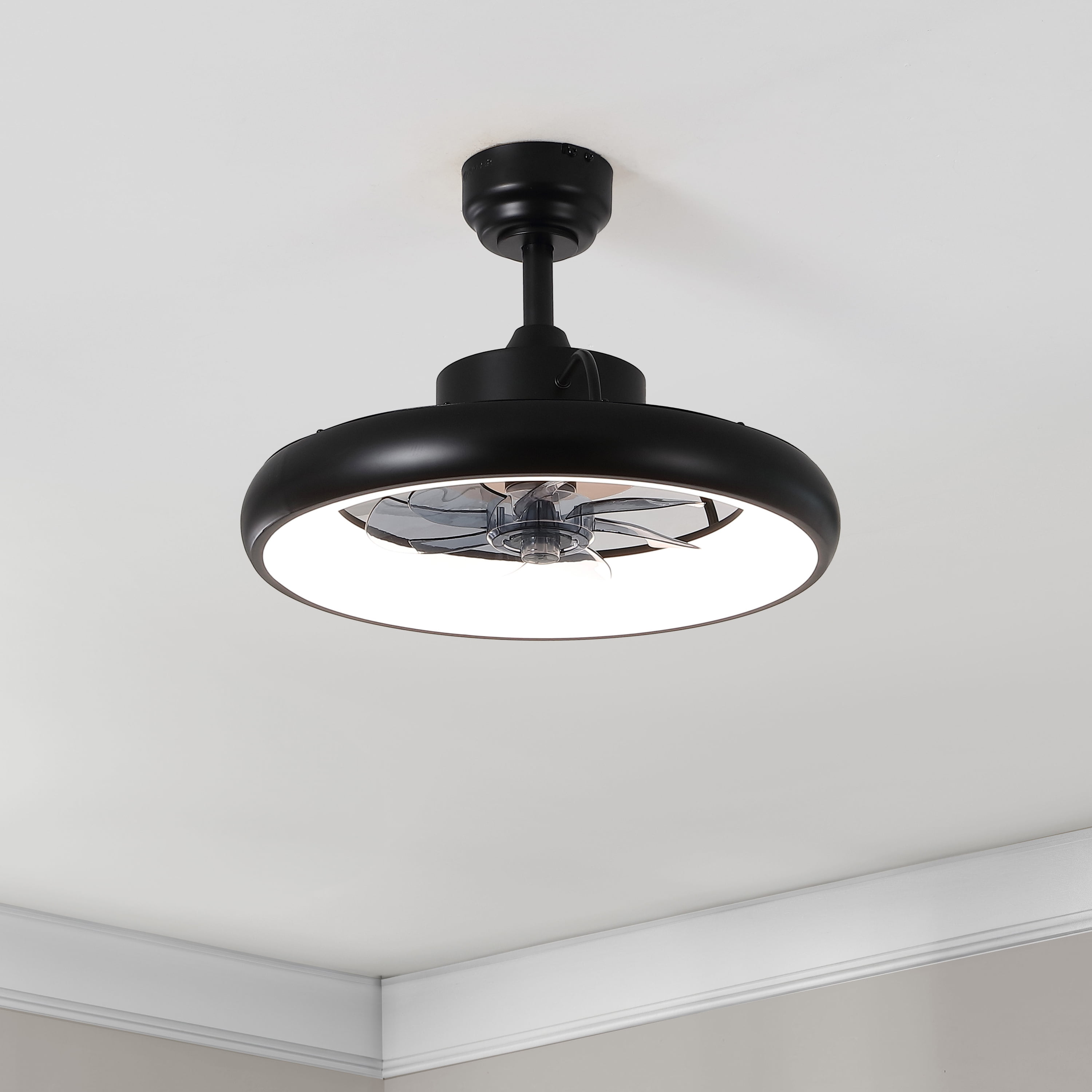 OVAL AIR Loren 20" Modern Contemporary 6-Speed Metal Mobile-App/Remote ...
