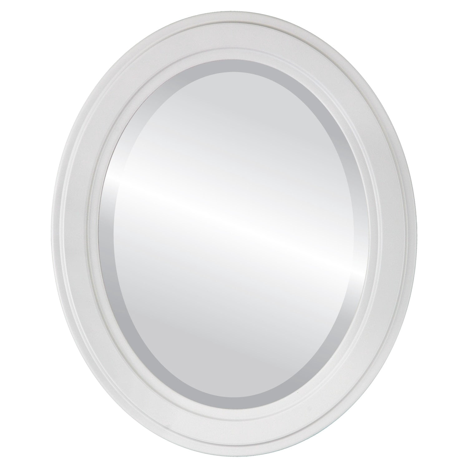 OVALCREST by The OVALCREST Mirror Store Wright Linen White Framed Oval ...