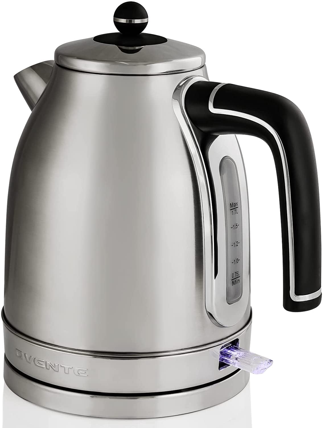 OVENTE 1.7 L Electric Stainless Steel Hot Water Kettle, Auto Shutoff ...