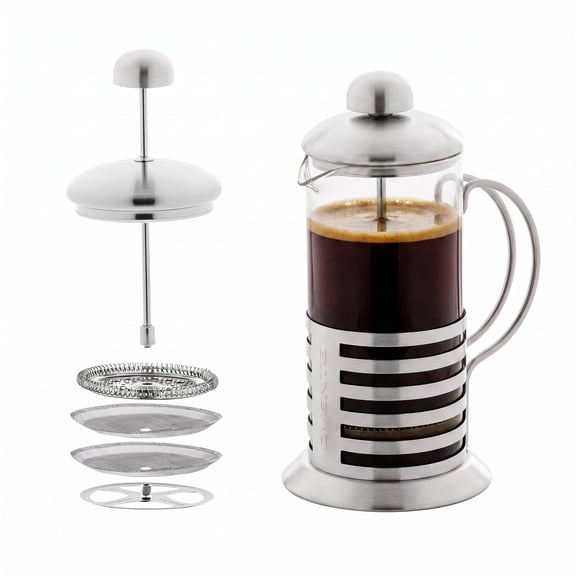 OVENTE 12 oz French Press Coffee Maker, 4-Filter System, Heat-Resistant ...