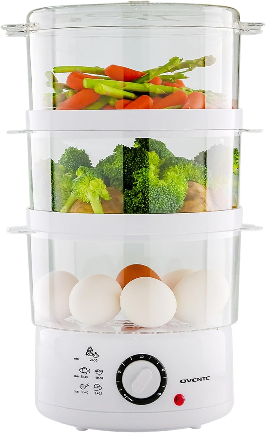 OVENTE 3-Tier Veg Steam Cooker, Vegetable Appliance, Dishwasher Safe ...