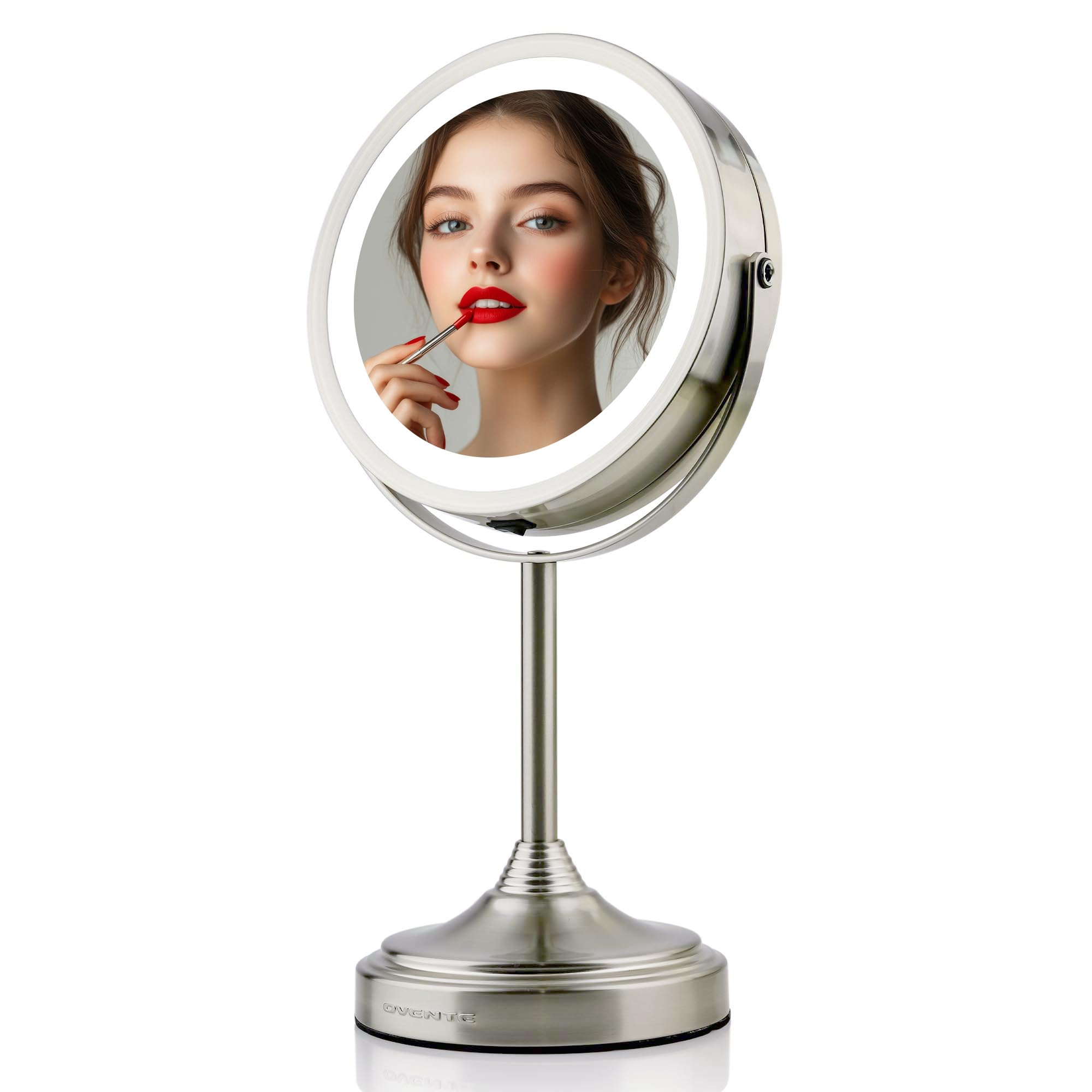OVENTE 7" Rechargeable Lighted Tabletop Makeup Mirror with ...