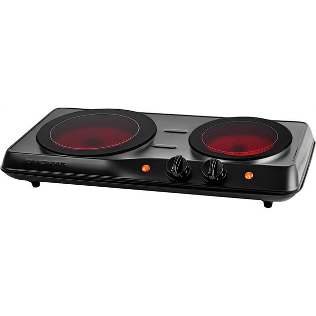 OVENTE Countertop Infrared Double Burner, 1700W Electric Hot Plate and ...