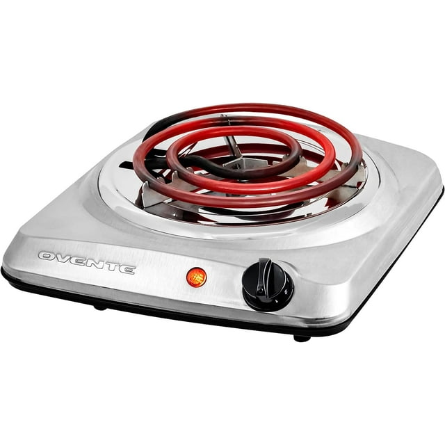 OVENTE Electric Countertop Single Burner, 1000W Cooktop with 6 ...
