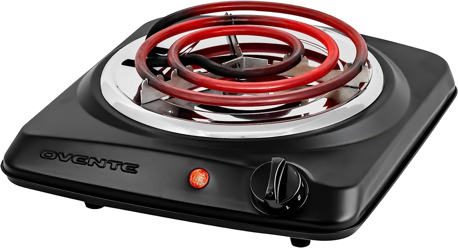 OVENTE Electric Countertop Single Burner, 1000W Cooktop with 6 ...