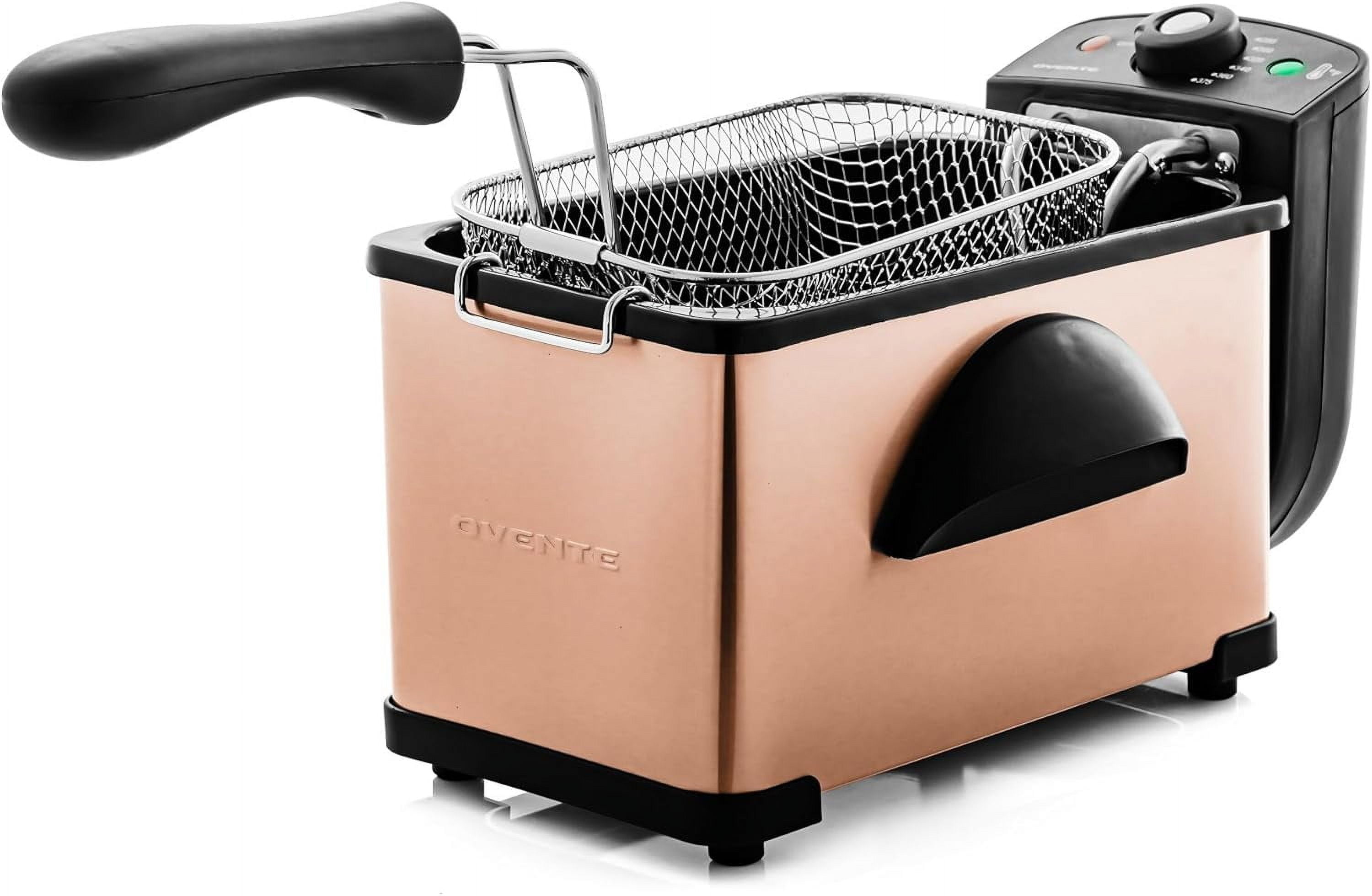 OVENTE Electric Deep Fryer 2 Liter Capacity, 1500 Watt Lid with Viewing ...