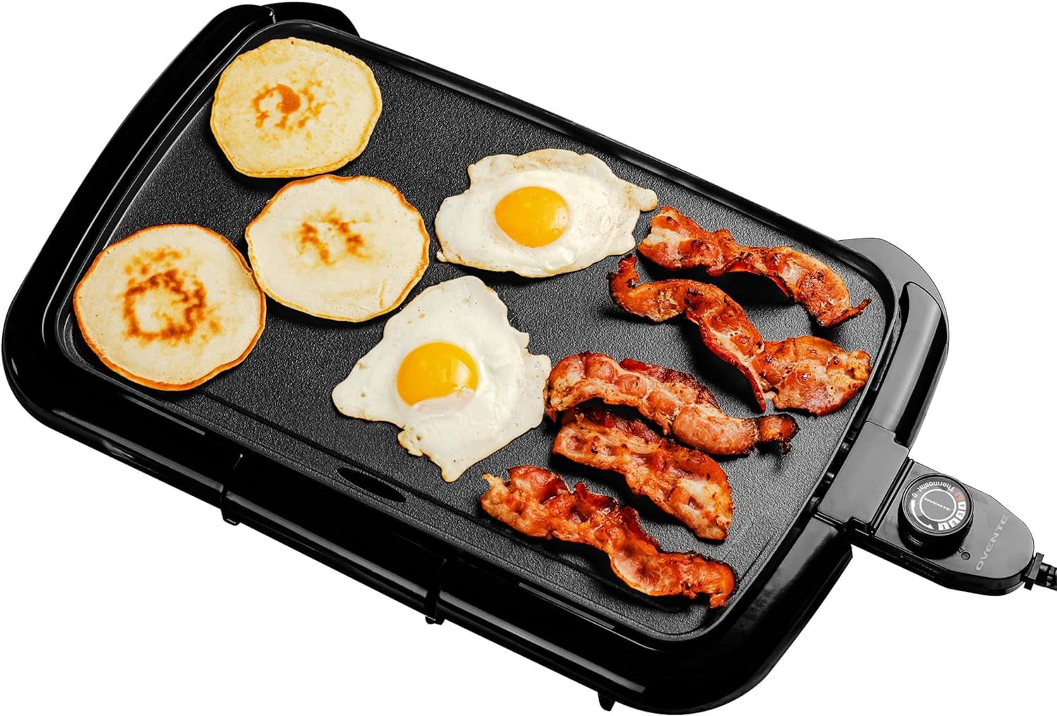 OVENTE Electric Griddle with 16" x 10" Flat Non-Stick Cooking Surface ...