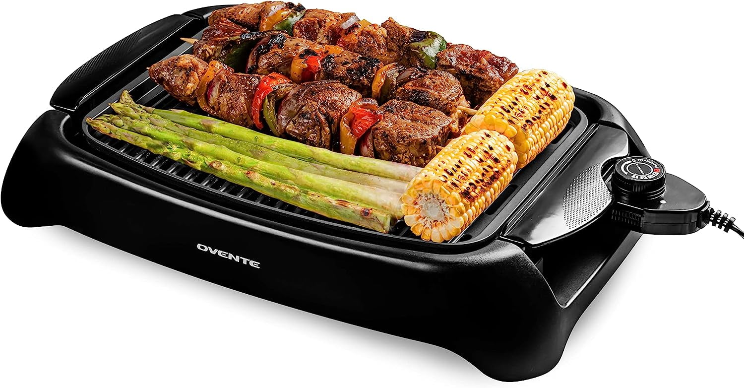 "OVENTE 1000W Indoor Electric Grill, 13""x10"" Nonstick, Removable ...