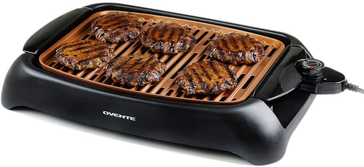 OVENTE Electric Indoor Grill with 13"x10" Nonstick Cooking Surface ...
