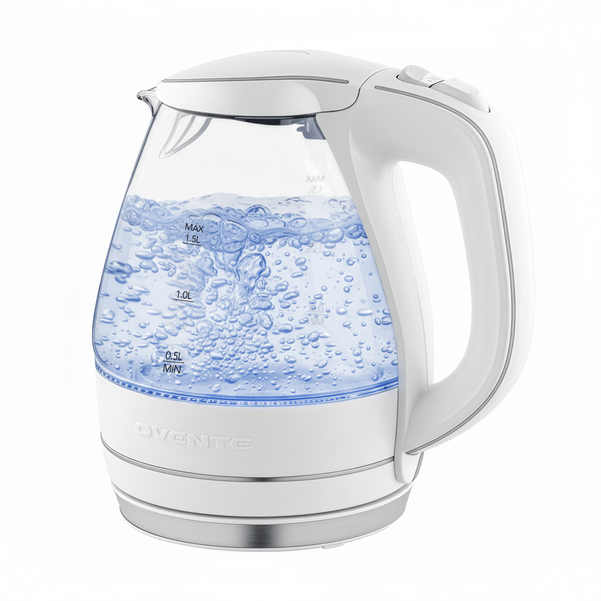 OVENTE Rapid Heating Electric Kettle, 1.5L Borosilicate Glass, BPA Free ...