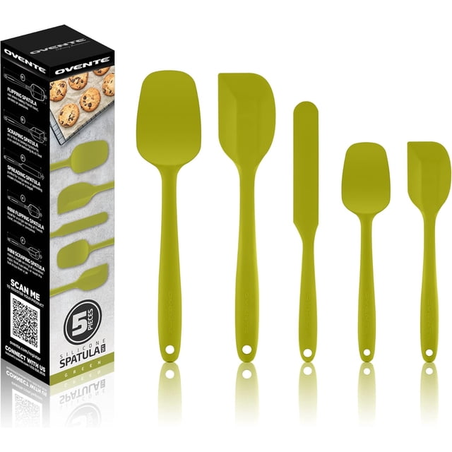 OVENTE Silicone Spatula Set of 5, Food Grade Rubber Spatula with High ...