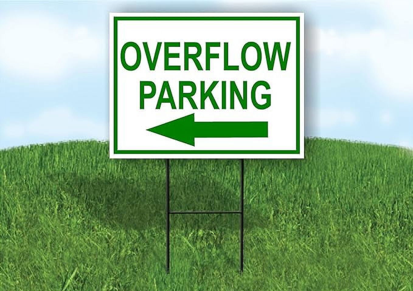 OVERFLOW PARKING LEFT ARROW GREEN - Single Sided Directional Overflow ...