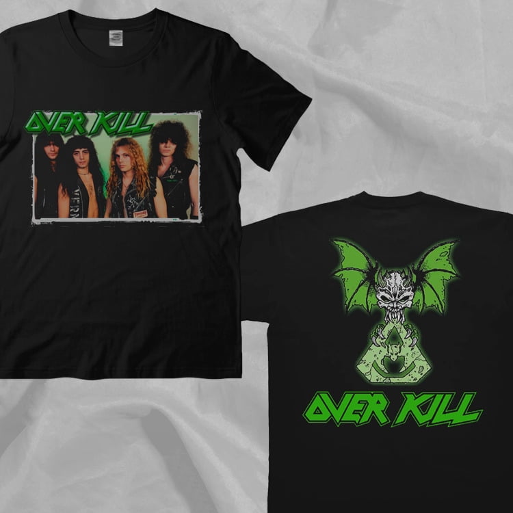 OVERKILL Thrash Metal Band Members 90s Black Double Sided T-Shirt ...