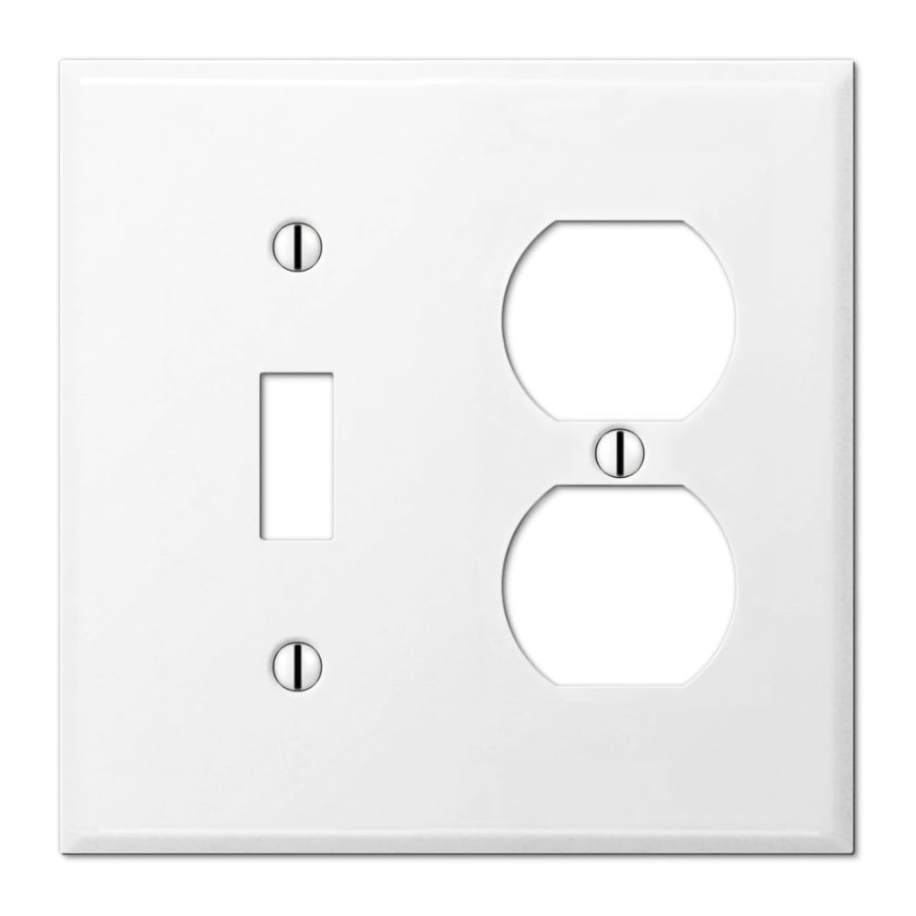 OVERSIZED 2 Gang Combo Metal Wall Plate - (1) Outlet / Duplex with (1 ...