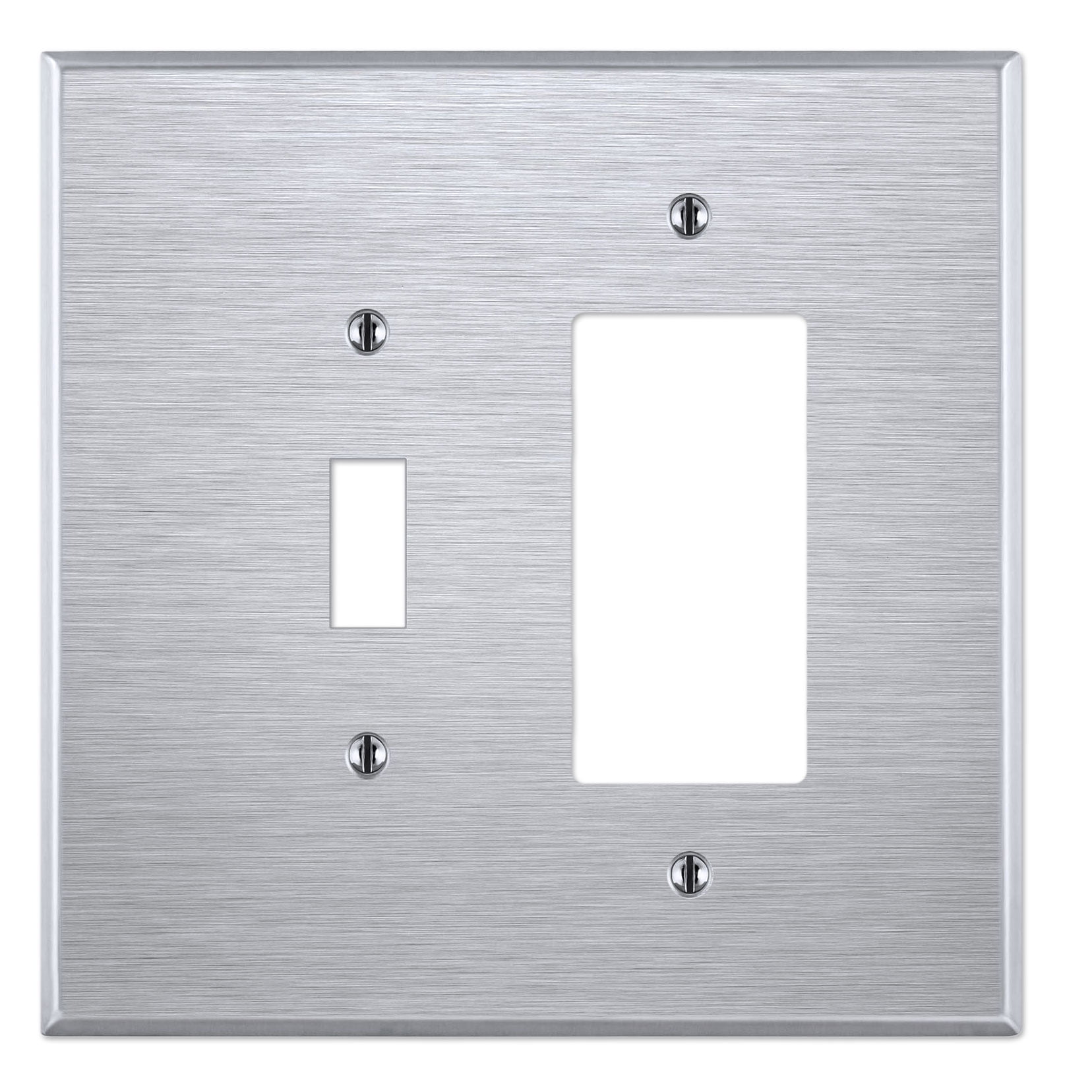 OVERSIZED 2 Gang Combo Stainless Steel Wall Plate - (1) Decorator ...