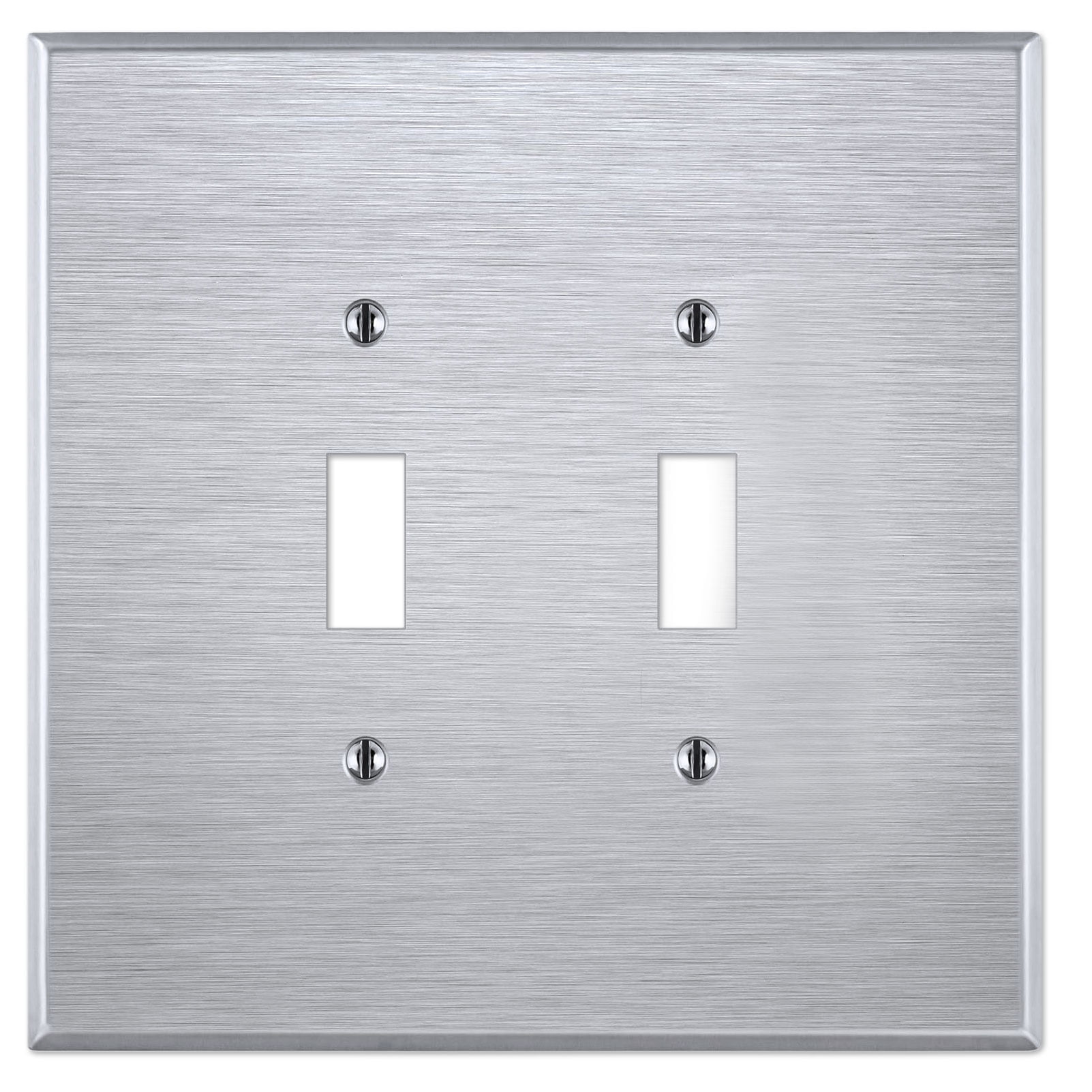 OVERSIZED 2 Gang Toggle Stainless Steel Light Switch Cover - Jumbo Two ...