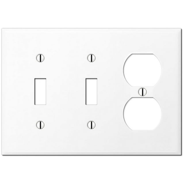 OVERSIZED 3 Gang Combo Metal Wall Plate - (1) Outlet / Duplex with (2 ...