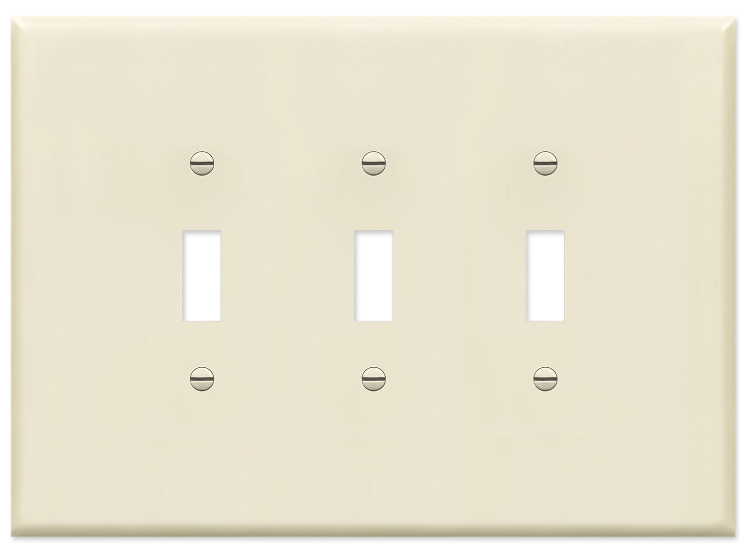 OVERSIZED 3 Gang Toggle Metal Light Switch Plate - Ivory - Three Gang ...