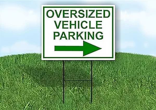 OVERSIZED VEHICLE PARKING RIGHT ARROW GREEN - Single Sided Directional ...