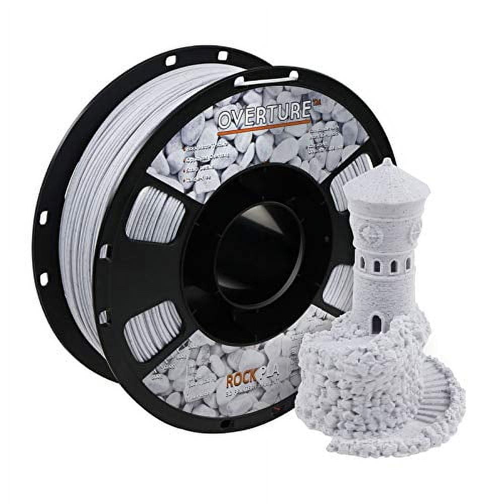 OVERTURE Rock PLA Filament 1.75mm, Marble PLA Roll 1kg Spool (2.2lbs ...
