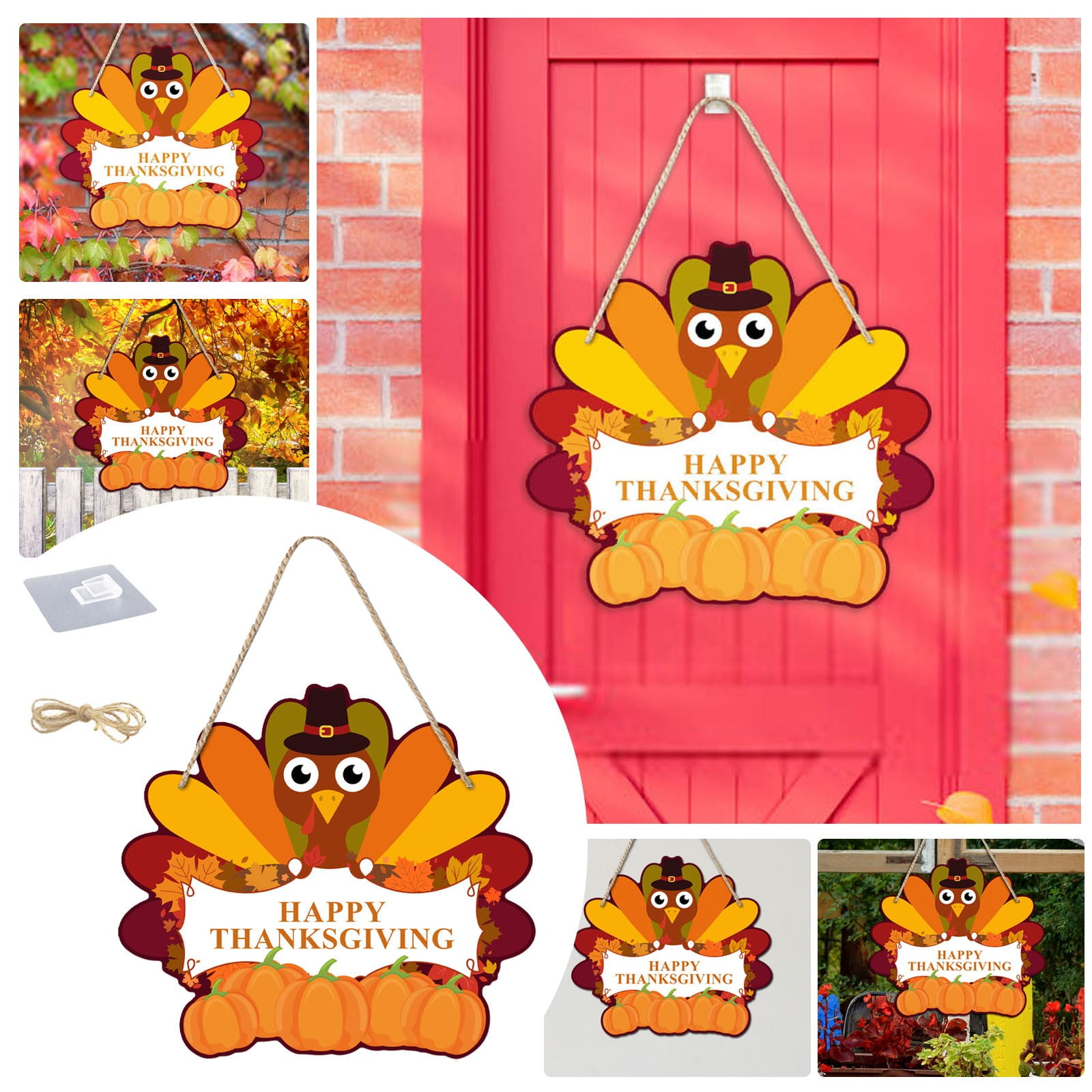 OVINYER Autumn Thanksgiving Welcome Door Plaque For Holiday Parties And ...