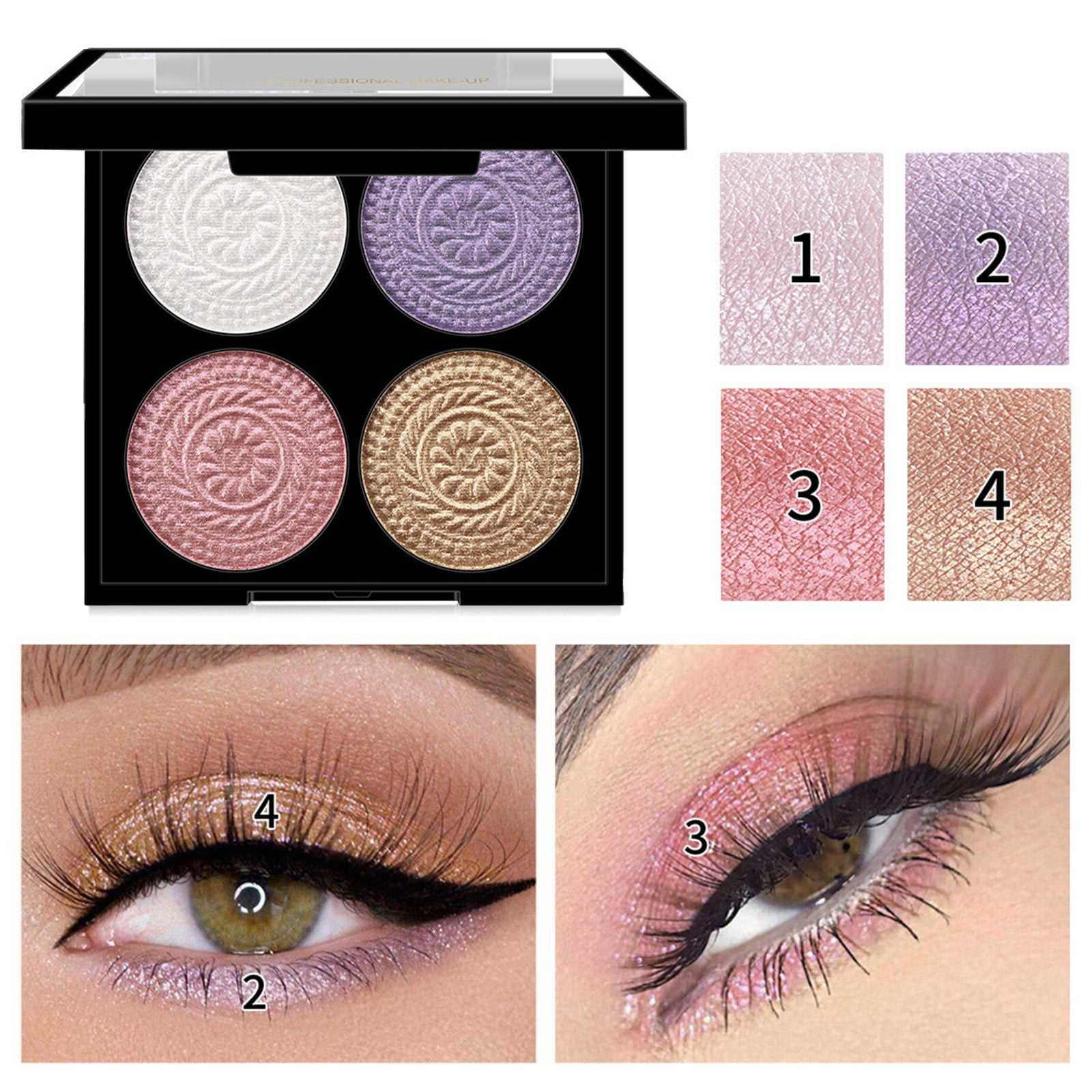 OVINYER Eyeshadow 4 Color Eyeshadow Color Long Lasting Waterproof ... OVINYER Eyeshadow 4 Color Eyeshadow Color Long Lasting Waterproof ...
