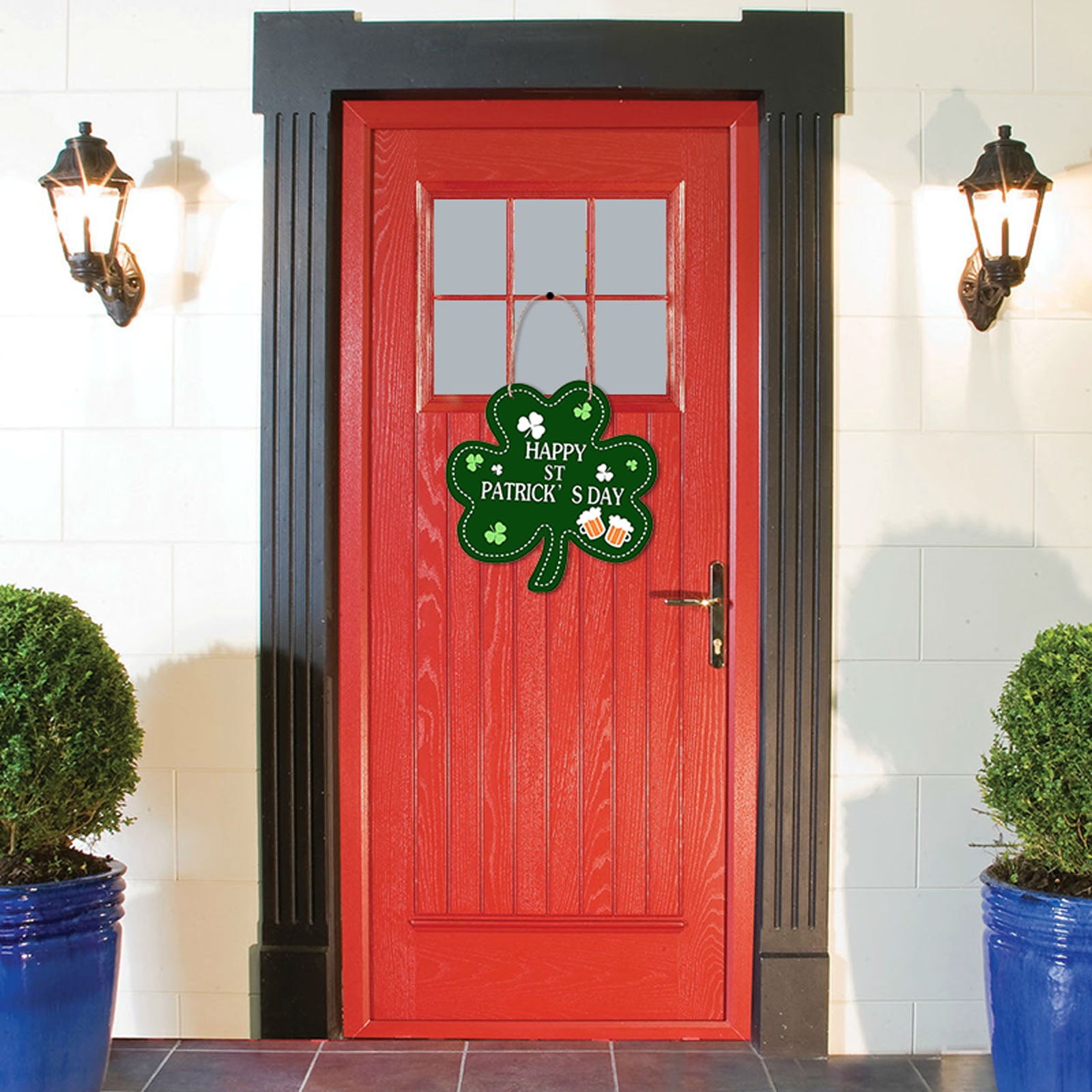 OVINYER Irish Wooden Door Plate St. Patricks Day Decoration Hat Round ...