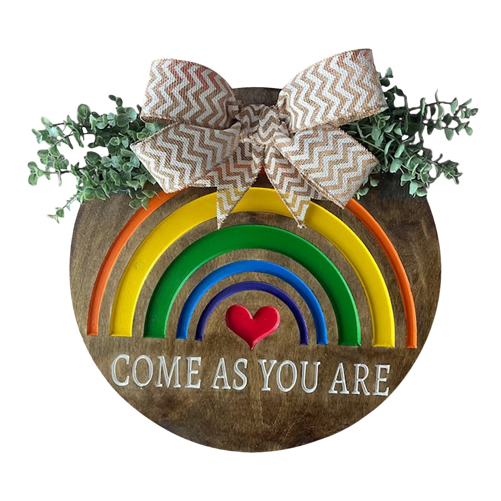 OVINYER Love Rainbow Wooden Door Sign Home Decoration Wooden Crafts ...