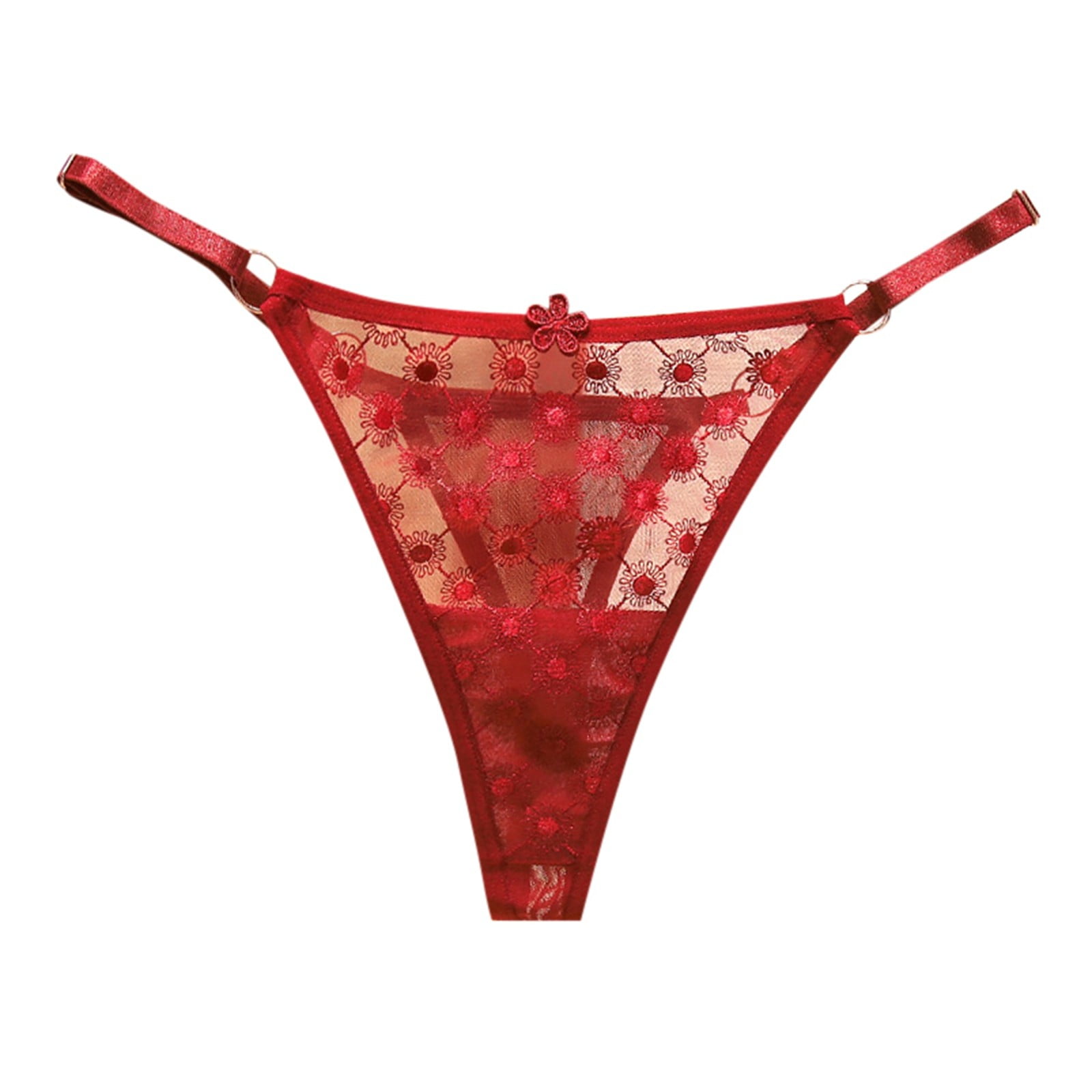 OVINYER Sweet Sexy Floral Patterned Thong Thin For Women's Oversized ...