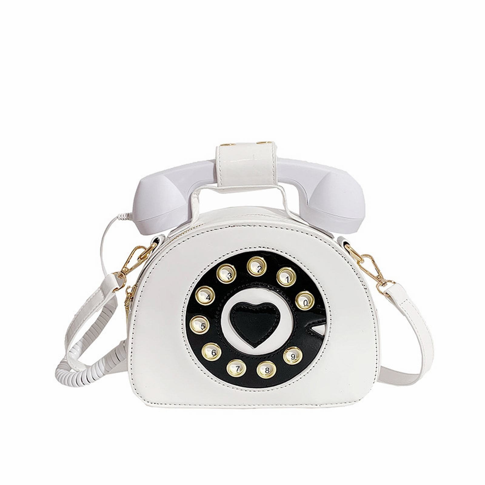 OVINYER Telephone Shaped Purse Shoulder Crossbody Tote Bags Women Retro ...