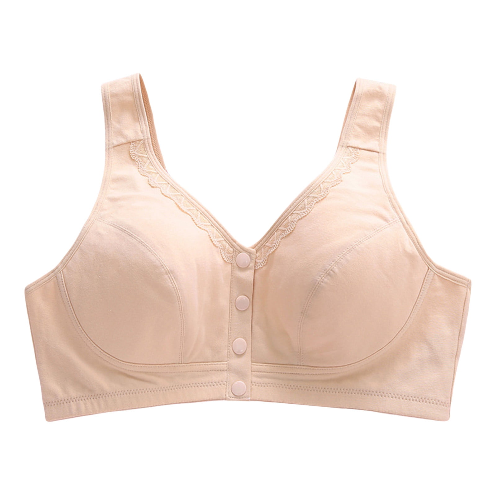 OVINYER Women Bra Sexy Lace Front Button Shaping Cup Shoulder Strap ...