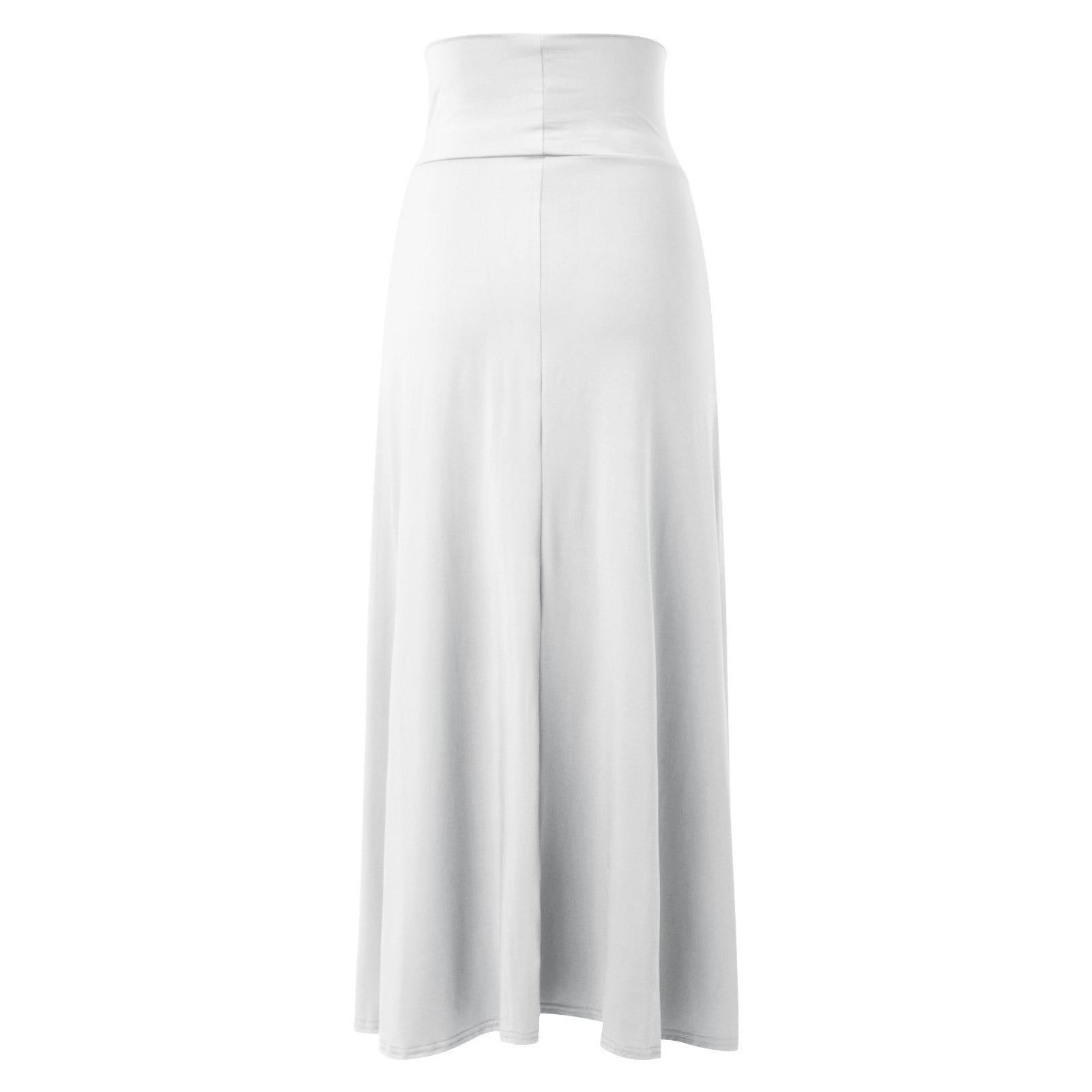 OVINYER Women Double Split Maxi Long Skirt Ladies Plain Basic Two Side ...
