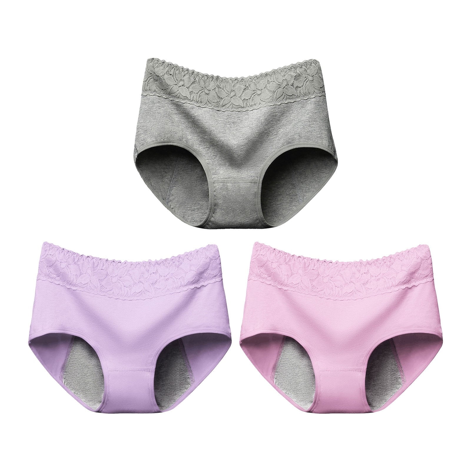 OVINYER Women'S 3pc Menstrual Underwear For Women Lace Panties Briefs ...