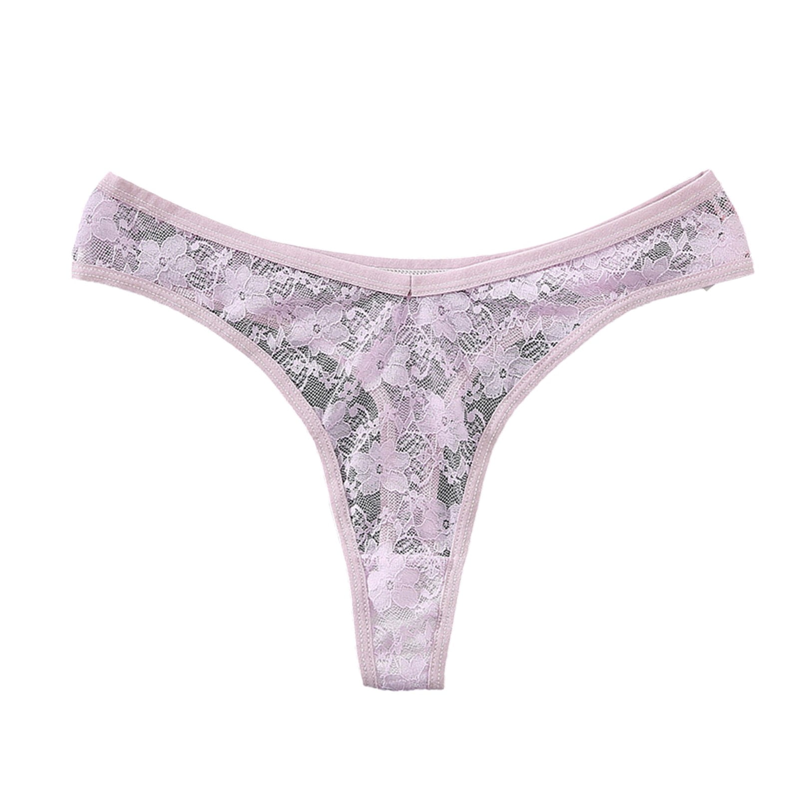OVINYER Women Sexy Lace Thong Low Rise Hipster Seamless Mesh Thong ...