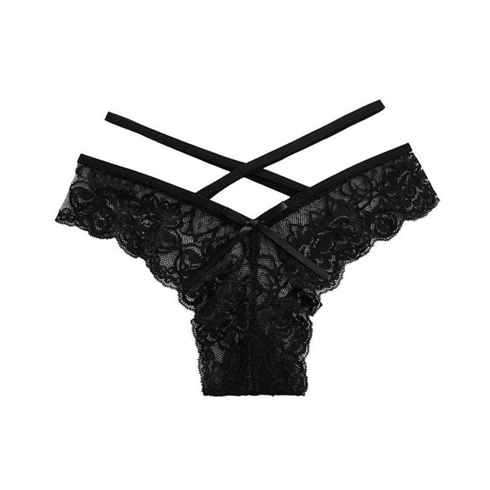OVINYER Women Sexy Thong Cross Lace Hollow Out Sexy Ladies Panties ...