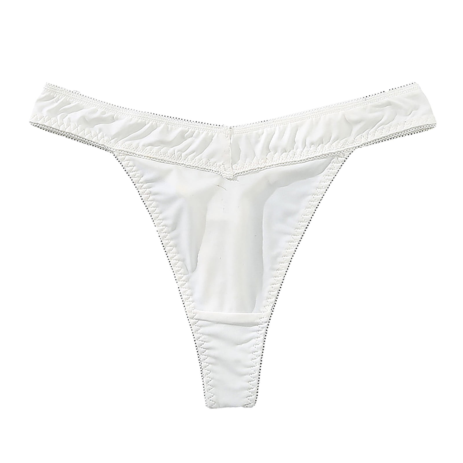 OVINYER Women Sexy V Shaped Ice Silk Thong Low Rise Hipster Seamless ...