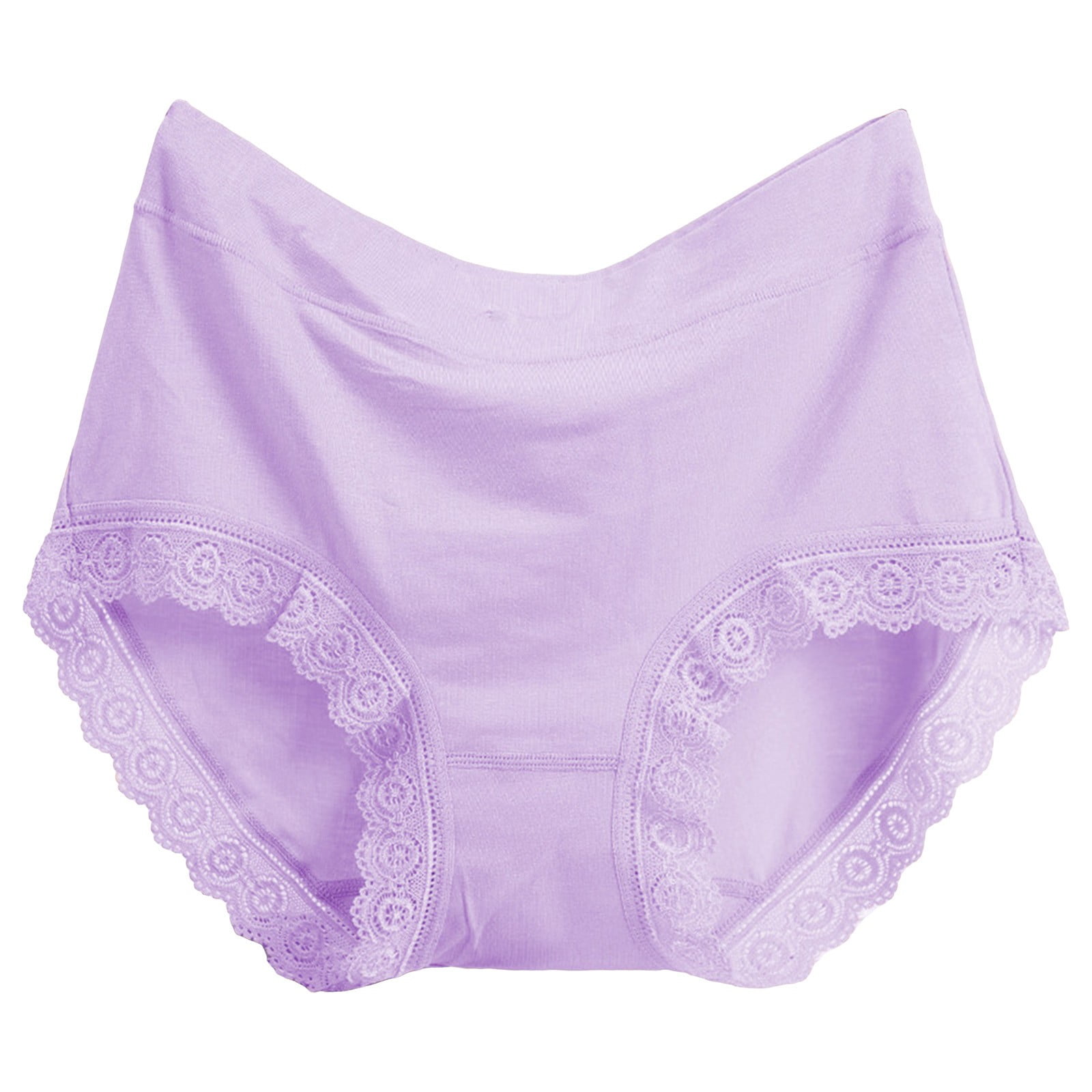 OVINYER Women Solid Color Plus Size Underwear Mid High Waist ...