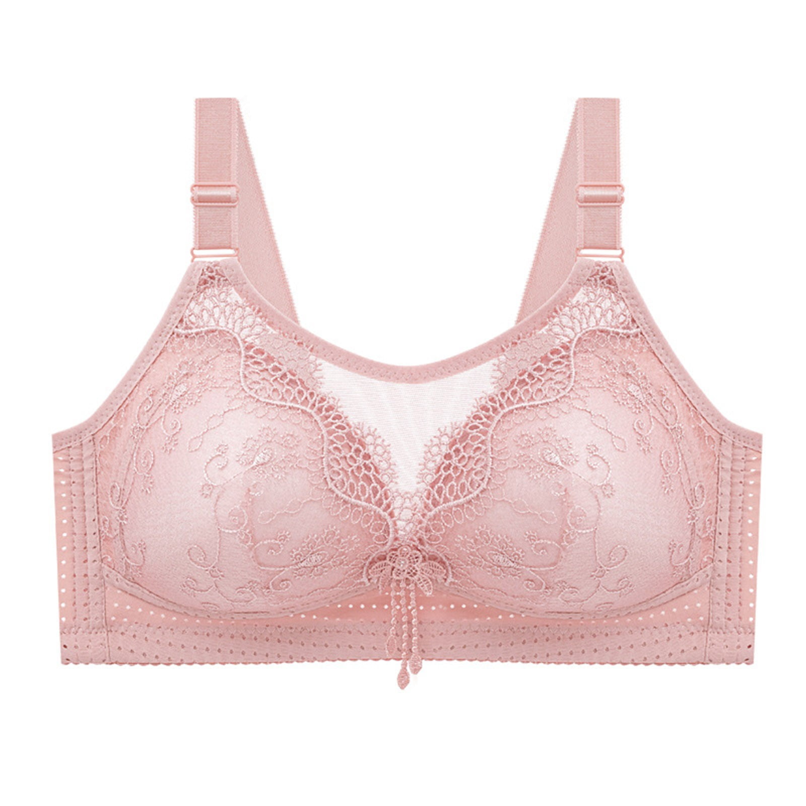 OVINYER Women's Bra Lace Simple Front Side Buckle Wireless Movement ...