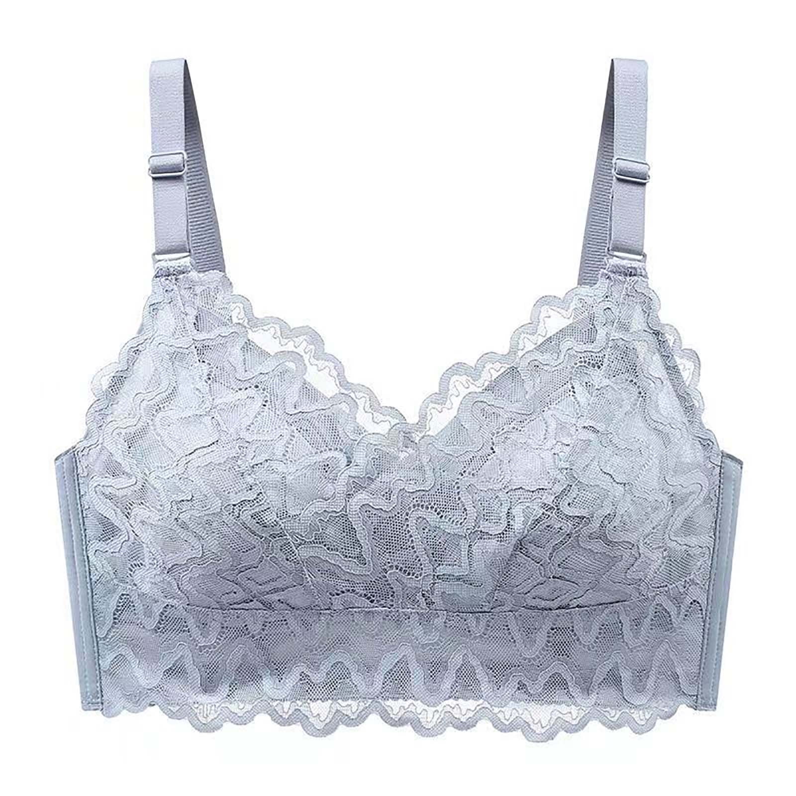 OVINYER Women's Bra Lace Up Push Up Bra With Full-Coverage And Side ...