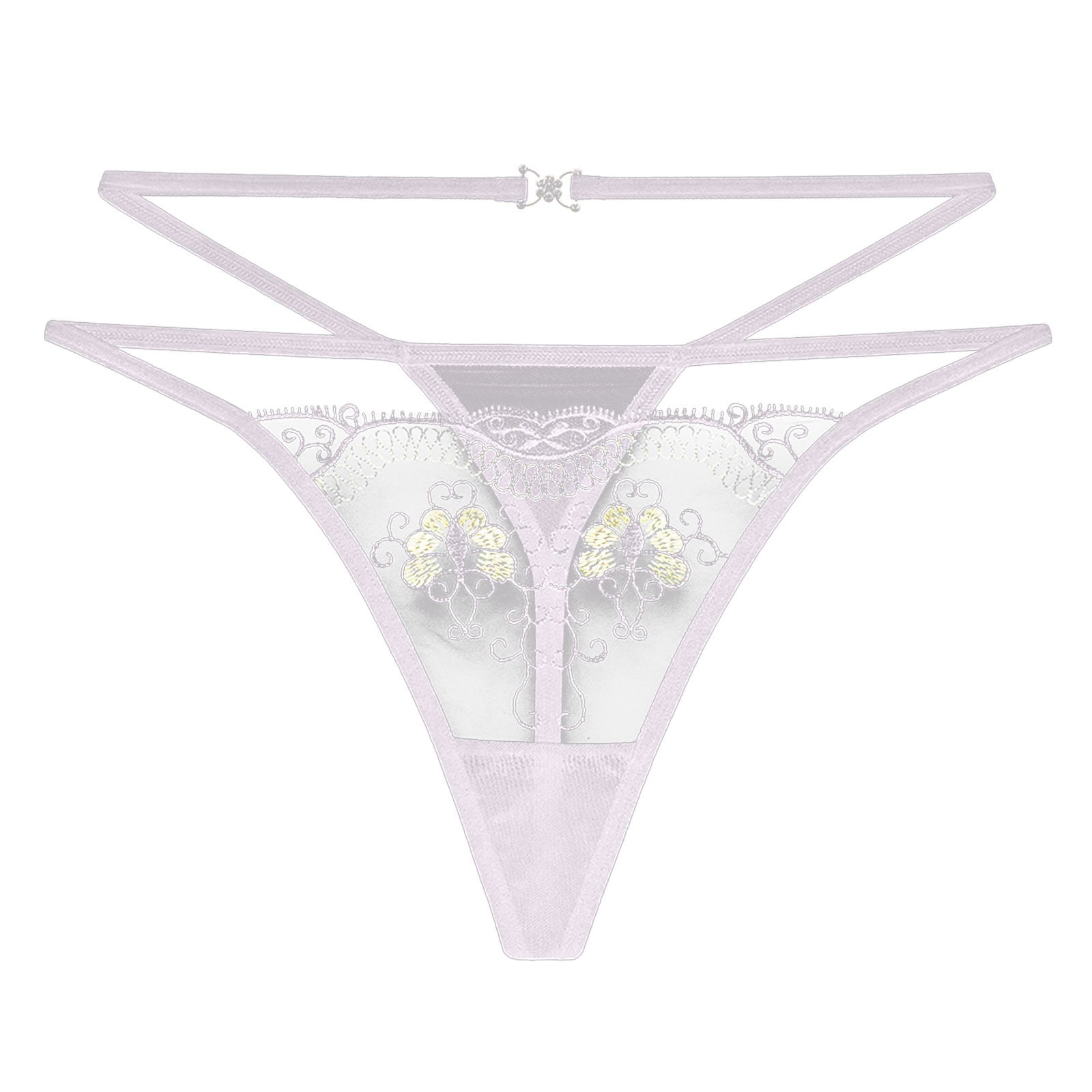 OVINYER Women's Sexy Panties Mesh Embroidery Thin Style Hollowed Out ...